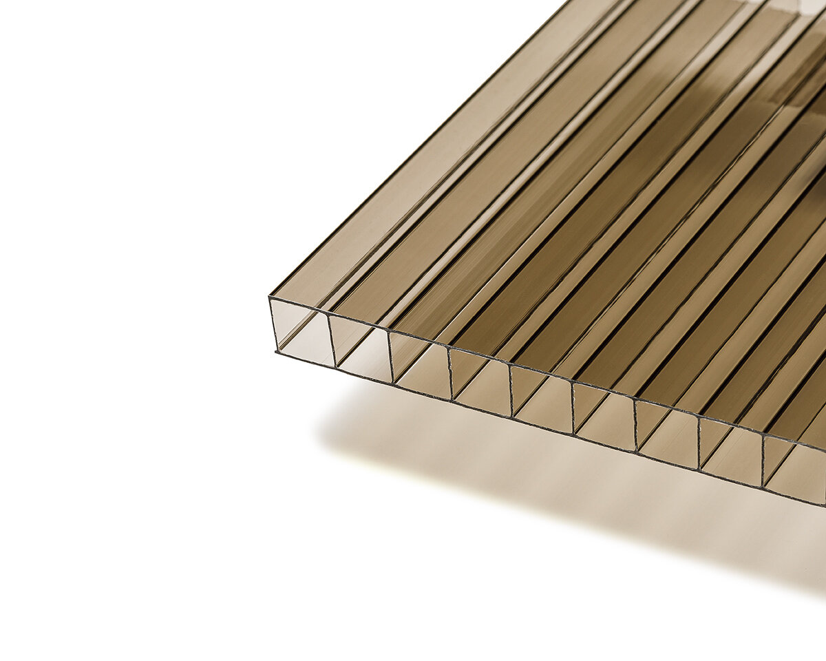 Сотовый поликарбонат 10 мм бронзовый 42% Колибри 2100*12000 мм