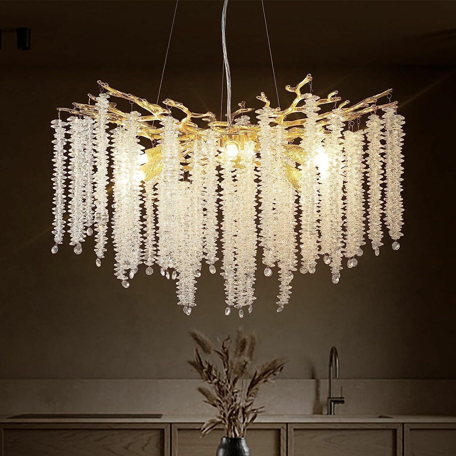 Люстра Xрустальная/люстра хрустальная потолочная Cassina B033-1 Золотой светильник Регулируемый Диаметр 60cm G9 Лампа