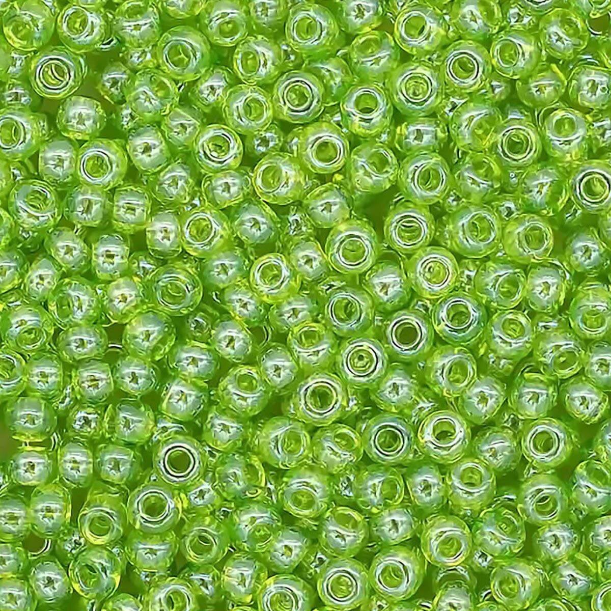 Бисер Preciosa 56220 прозрачный блестящий салатный (10/0) 2.3 мм, 5 г, цена за 2 уп.