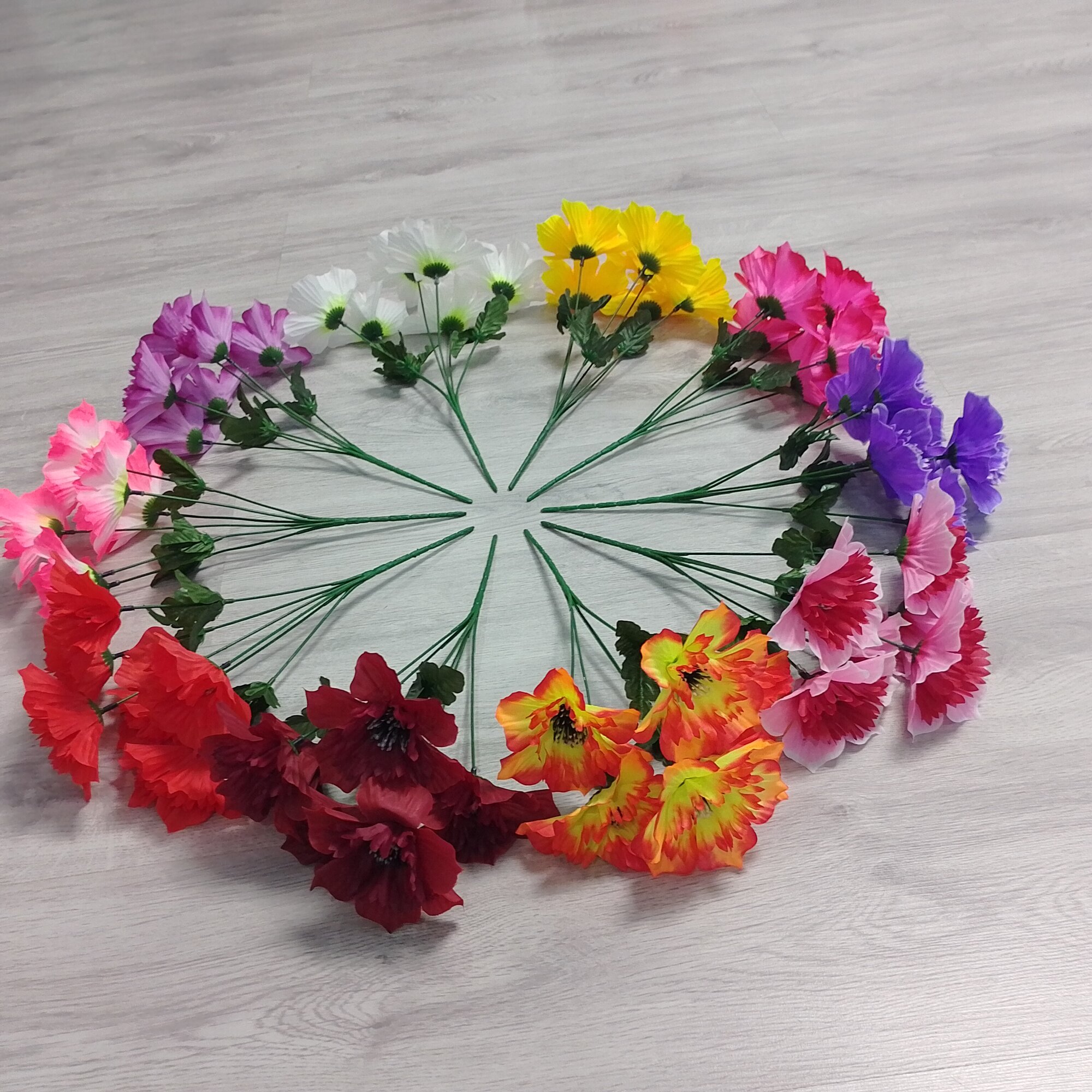 Искусственные цветы "Ветреница" ikea, длина 38 см, высота 35 см, цвет желтый, 10шт