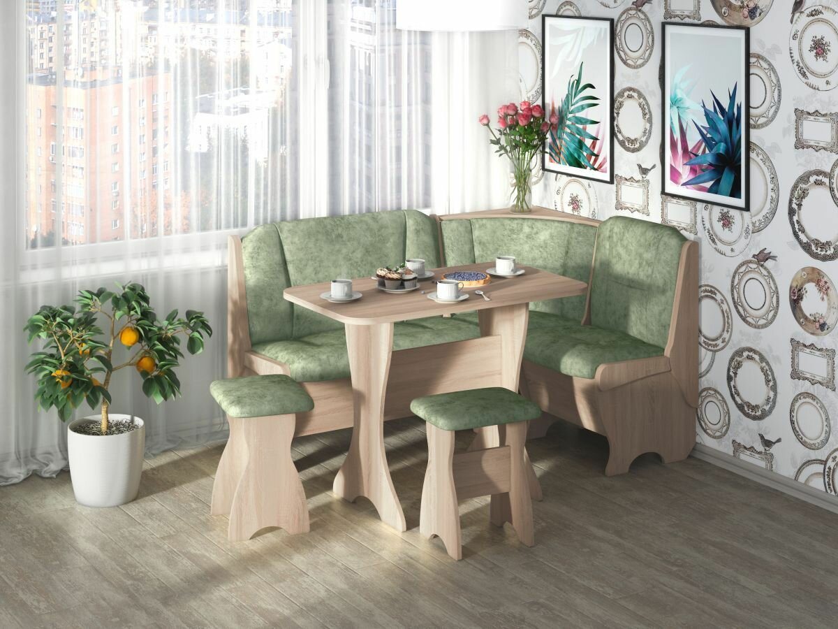 Кухонный уголок Оливия Дуб Сонома/В. Мохито/Дуб Сонома