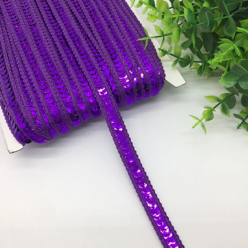 Кружевная лента с пайетками 13 мм, 3 ярда Фиолетовый, Purple
