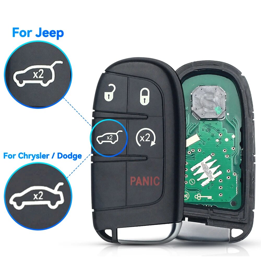 KEYYOU 433 МГц умный дистанционный ключ для DODGE Journey Durango JEEP Grand Cherokee Chrysler безключевой-go приближение FCC ID M3N-40821302 4 With Plus, For Chrysler