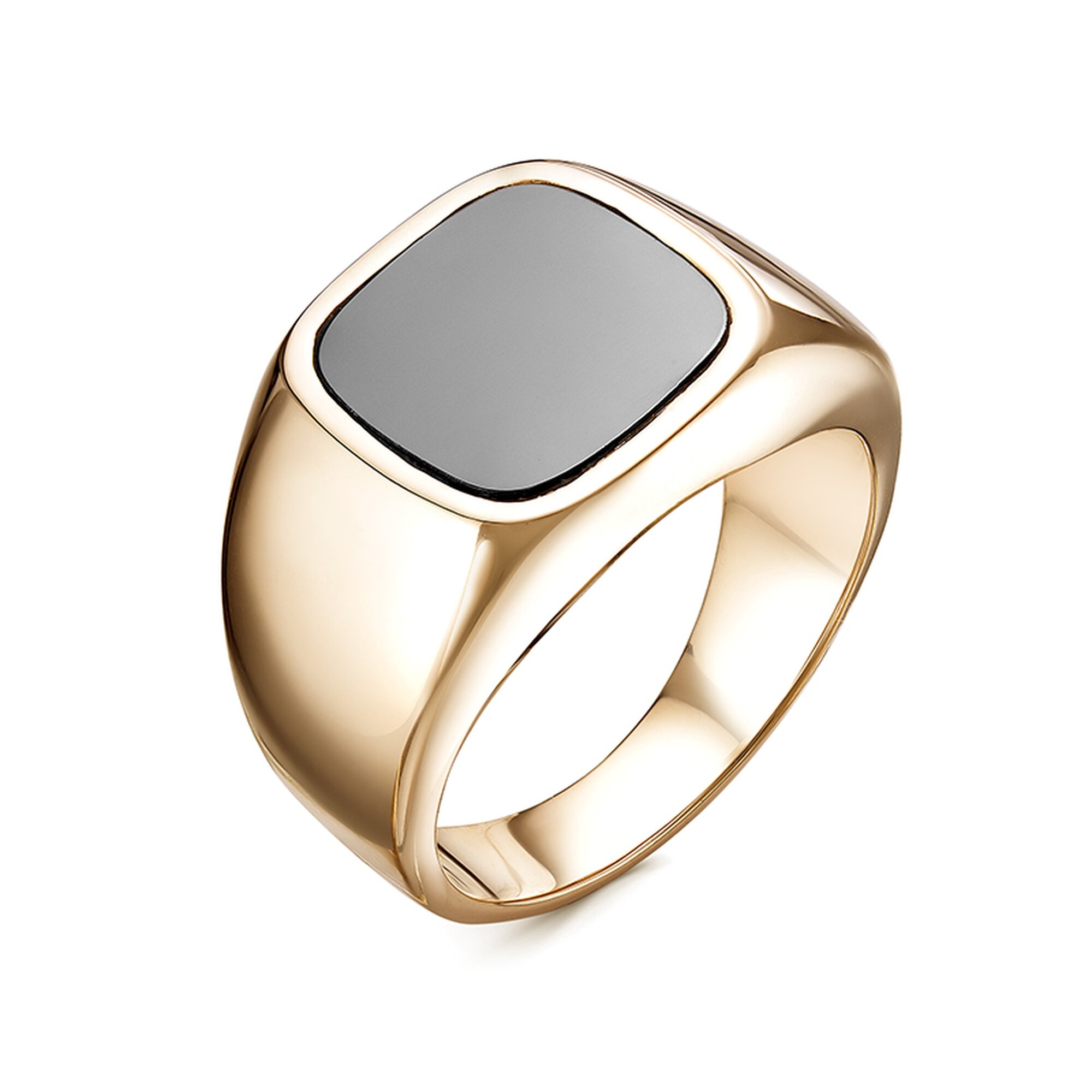 Печатка, красное золото, 585 проба, фианит