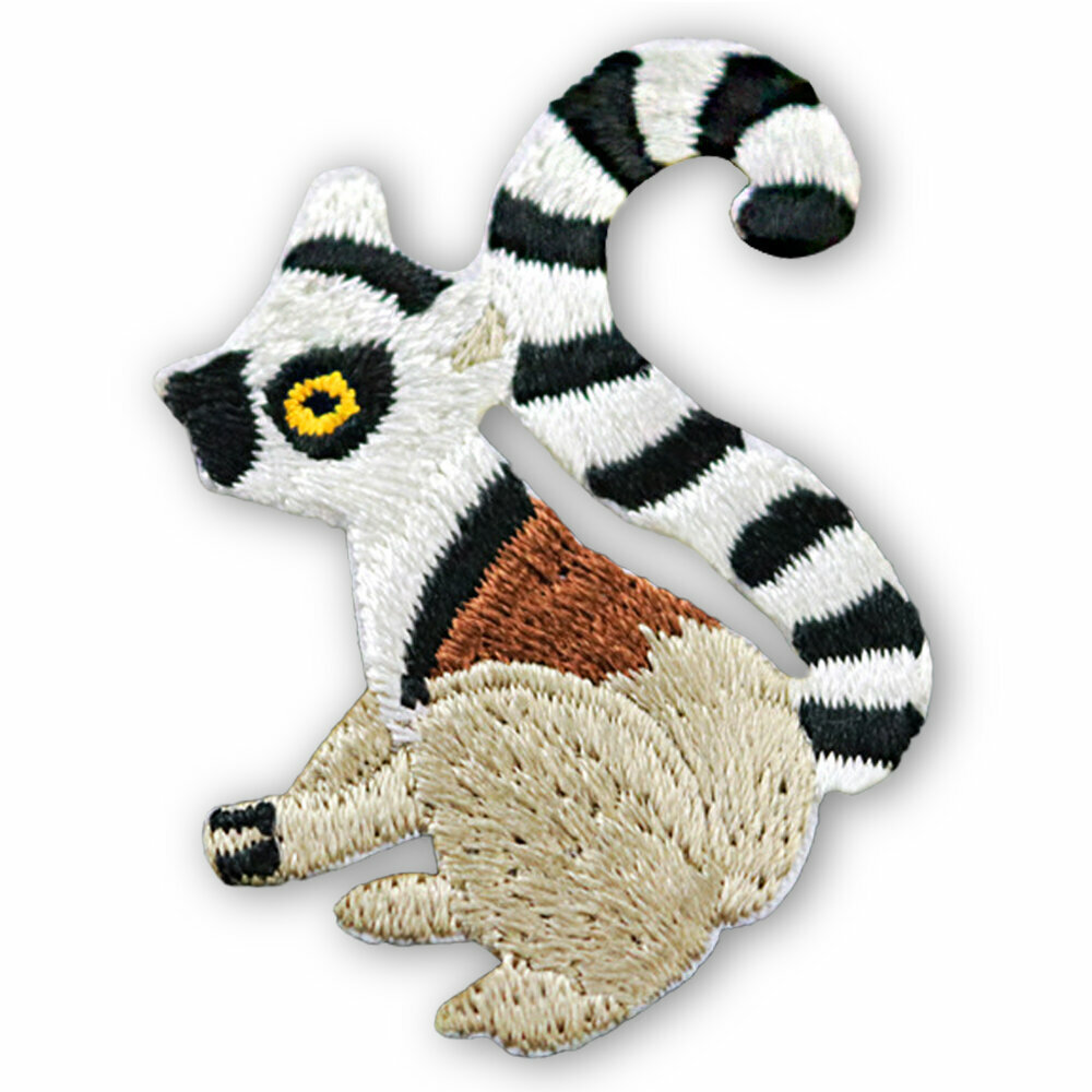 Шеврон Avelcro "Лемур", на липучке, для детской одежды, полиэстер, 4x4 см