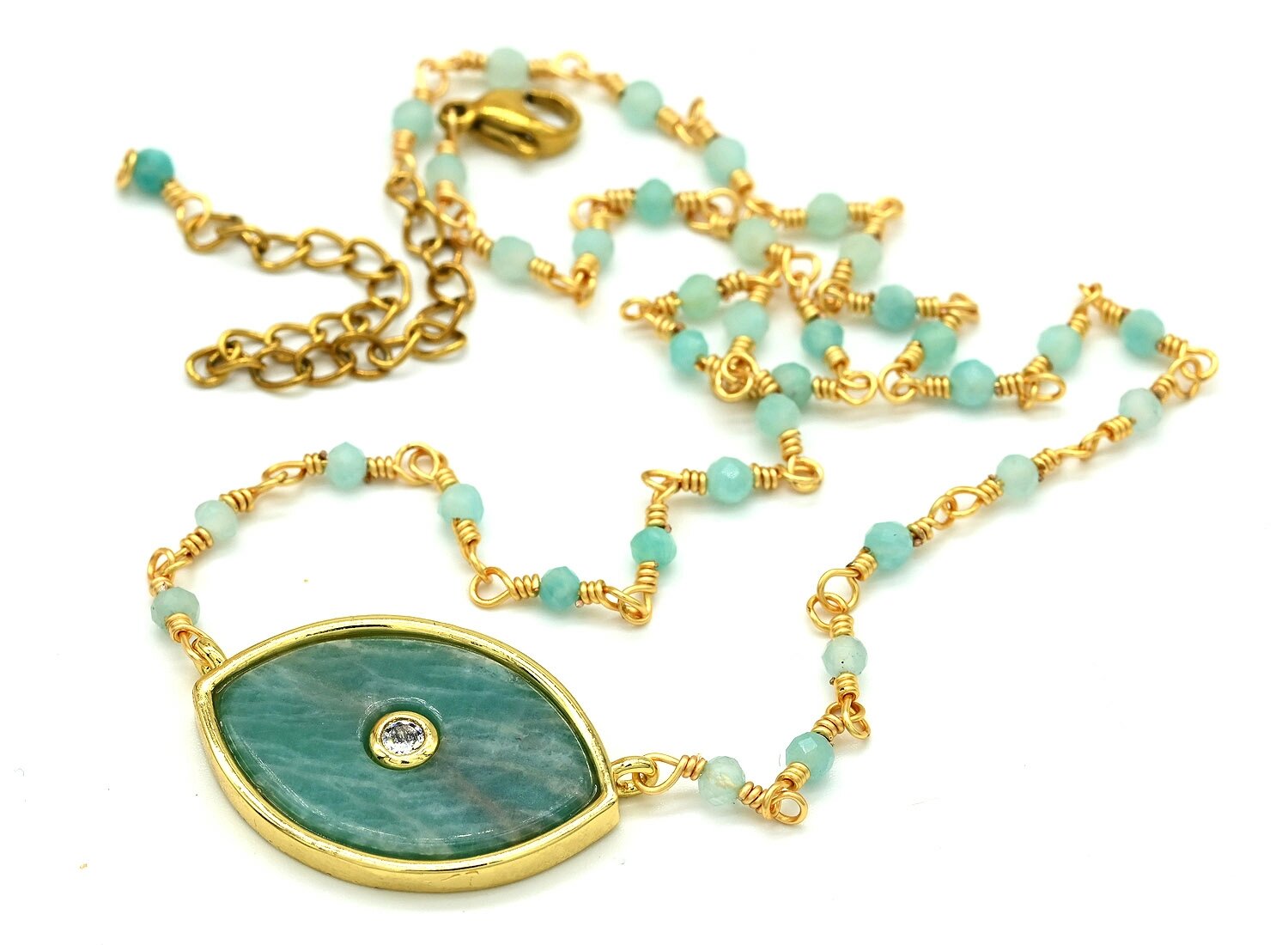 Чокер, амазонит