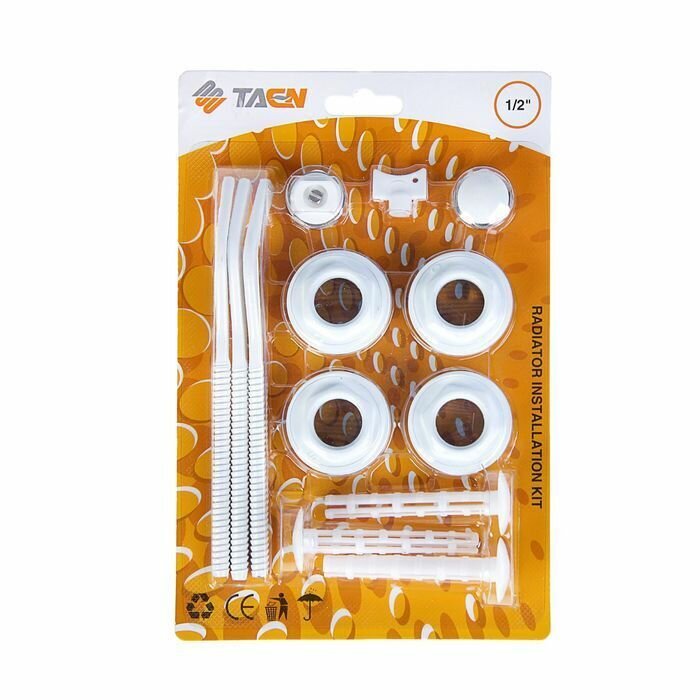 Набор комплектующих (монтажный набор радиатора) для установки радиатора с тремя кронштейнами 1" х 1/2"