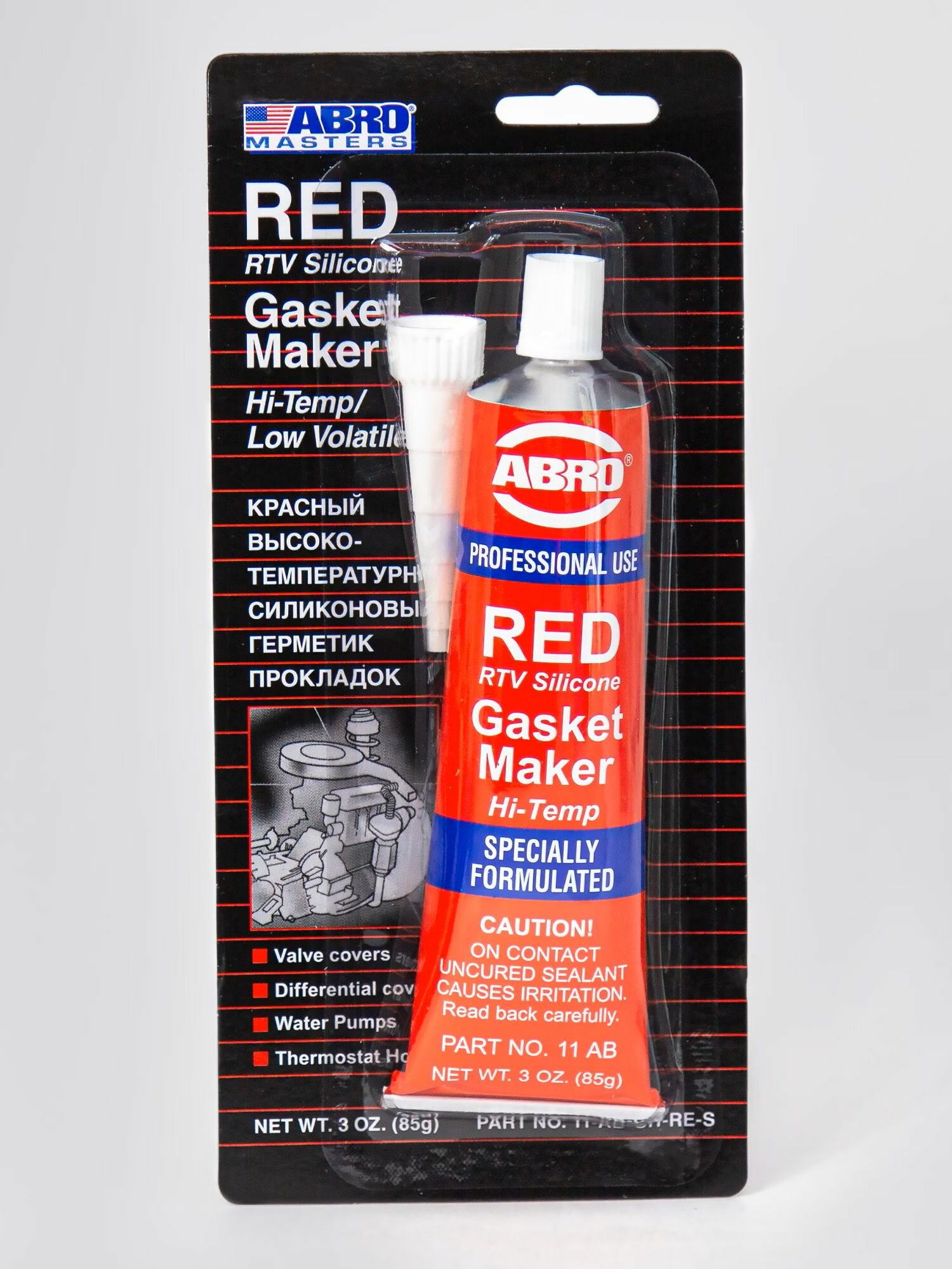 Герметик прокладок силиконовый ABRO MASTERS (красный) 85г