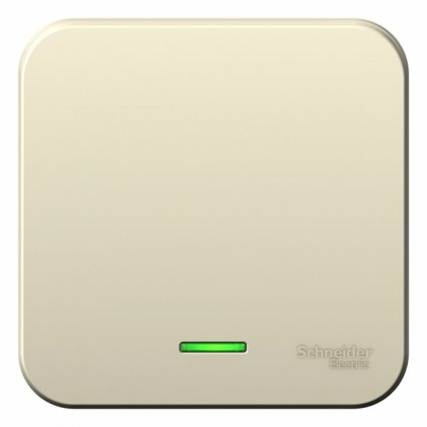 3 шт. Systeme Electric Blanca наружный Молочный Выключатель 1-клавишный с подсветкой, 6А, 250В, изолир. пластина, BLNVA061112