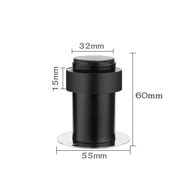Резиновый дверной упор NAIERDI Sticker 60mm Black