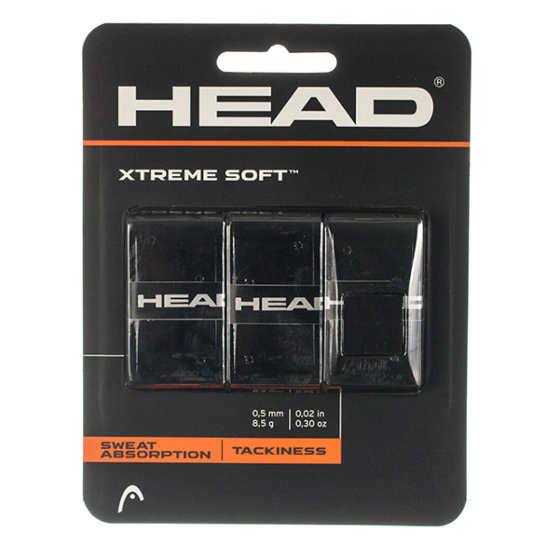 Обмотка для ручки HEAD Overgrip XtremeSoft x3, полиэстер, Black