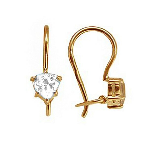 Серьги, красное золото, 585 проба, фианит