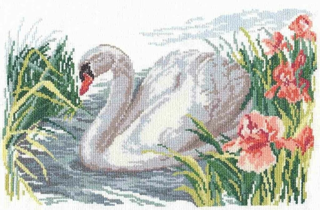 Набор для вышивания Алиса Белый лебедь, 32х22 см (алиса.1-02)