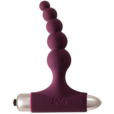 52525 Lola Spice It Up Splendor, бордовая. Анальная пробка из 5 шариков с вибрацией