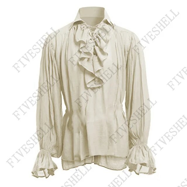 Мужской костюм вампира для косплея XXL, beige shirt