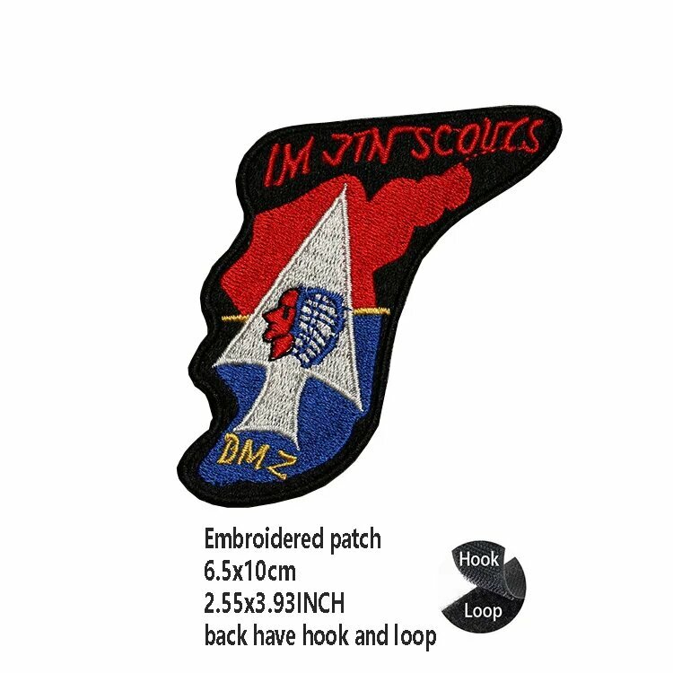 Вышитый патч "1M7N SCOUTS" 6.5x10см, hook Loop patch 28