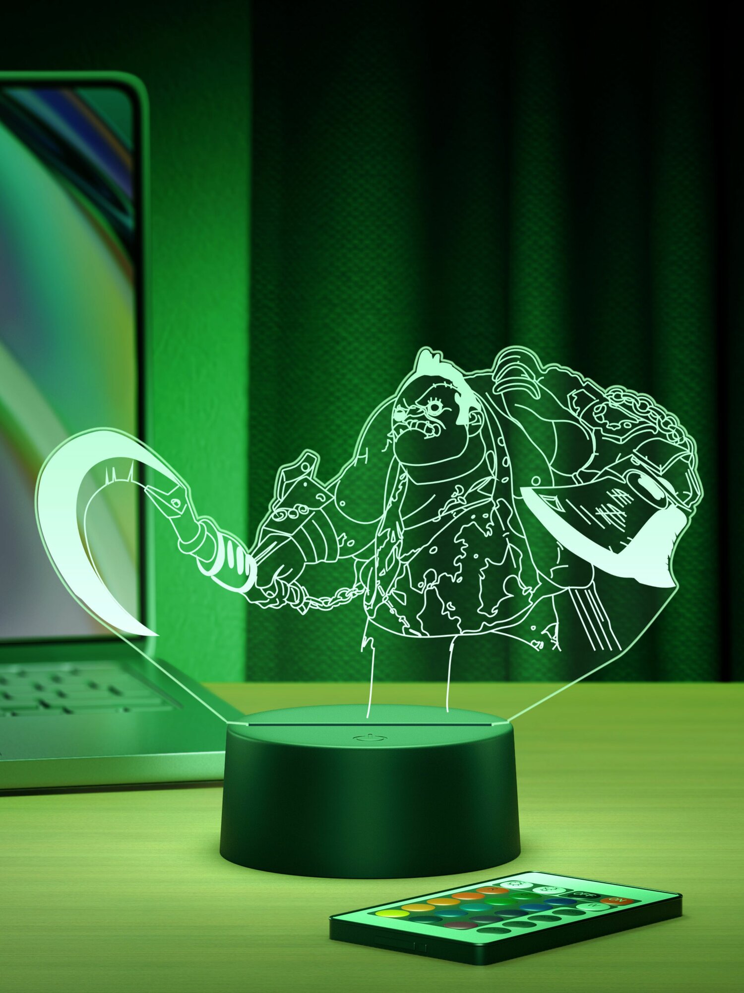 Ночник Дота 2 Пудж - Dota 2 Pudge. Подарок геймеру — декор для игровой комнаты с символикой популярных игр, узнаваемыми персонажами и атмосферой киберспорта.