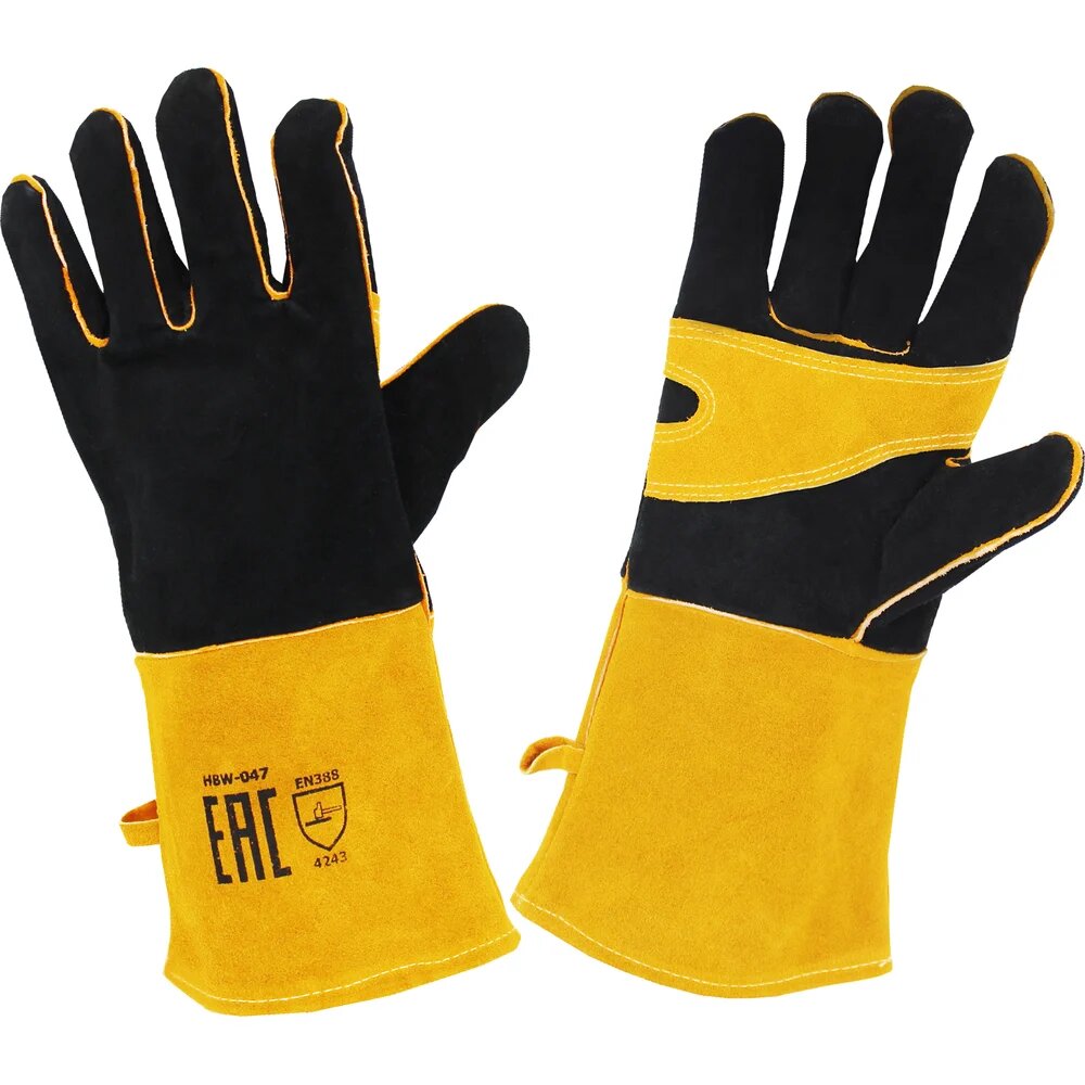 Оберон Краги сварщика спилковые пятипалые Пламя HBW-047