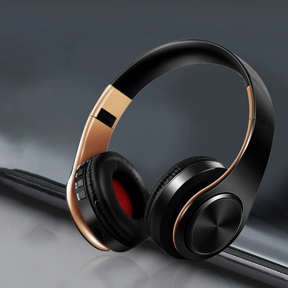 HIFI стереонаушники Bluetooth наушники музыкальная гарнитура FM и поддержка SD-карт с микрофоном для мобильного iPhone Sumsamg планшета