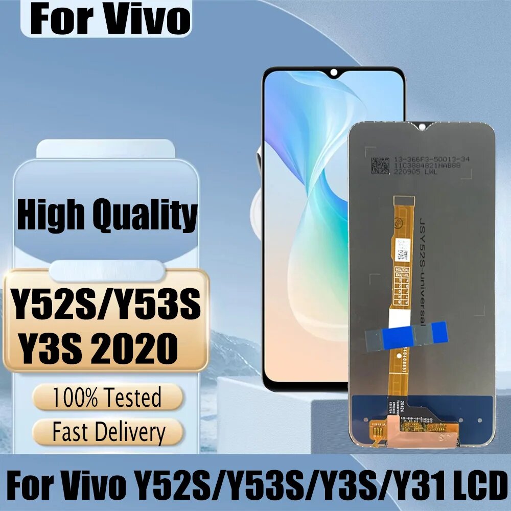 Высококачественный ЖК-дисплей для VIVO Y31 2020 Y51 2020, запасные части для ЖК-дисплея VIVO Y52s Y53s Y31s Y74S Y76 Y76S, сенсорный экран дисплея