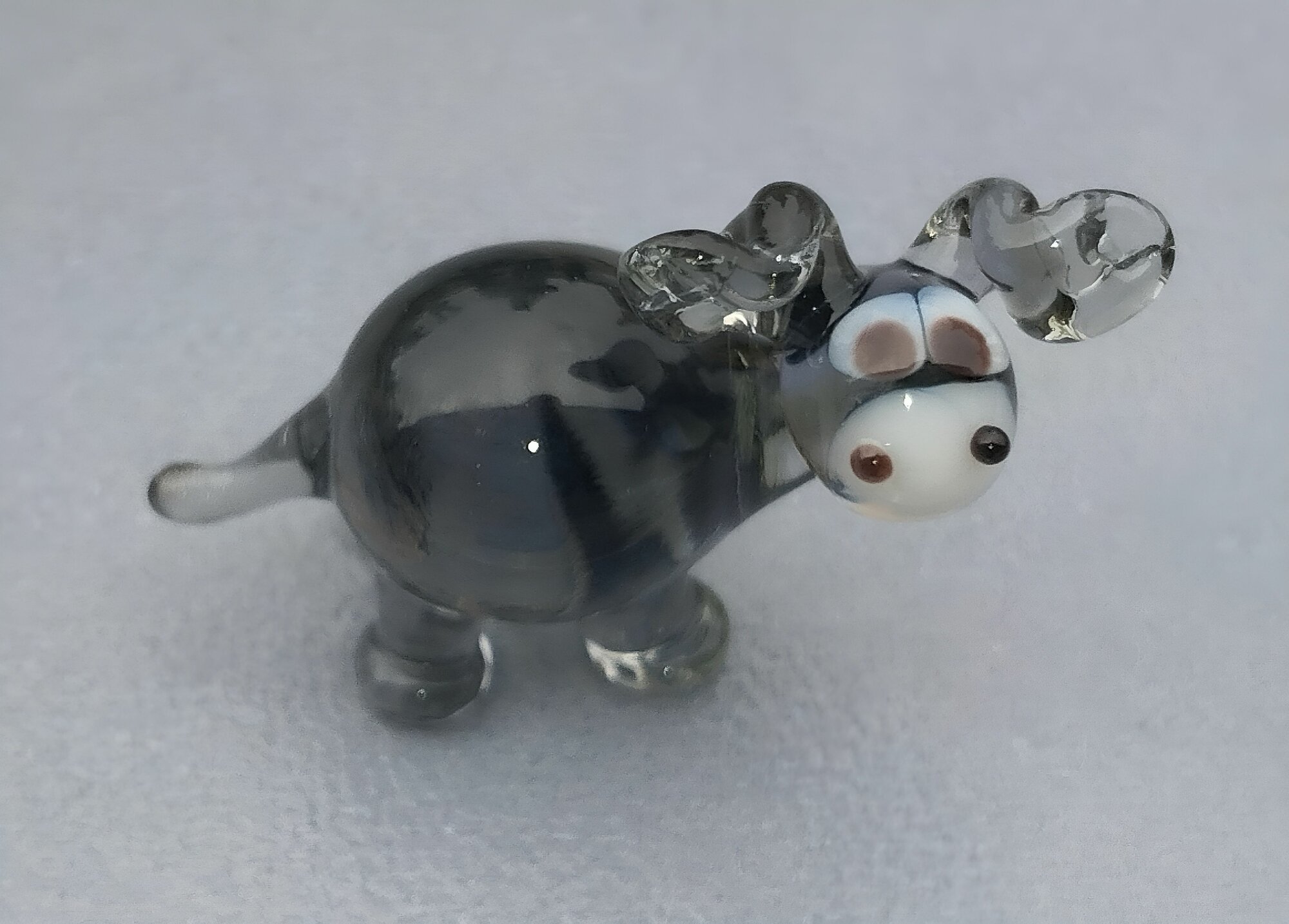 Стеклянная микро фигурка ослик милый