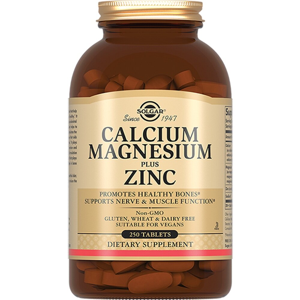 БАД Solgar Таблетки "Кальций-Магний-Цинк", 250 шт. Calcium Magnesium Plus Zinc