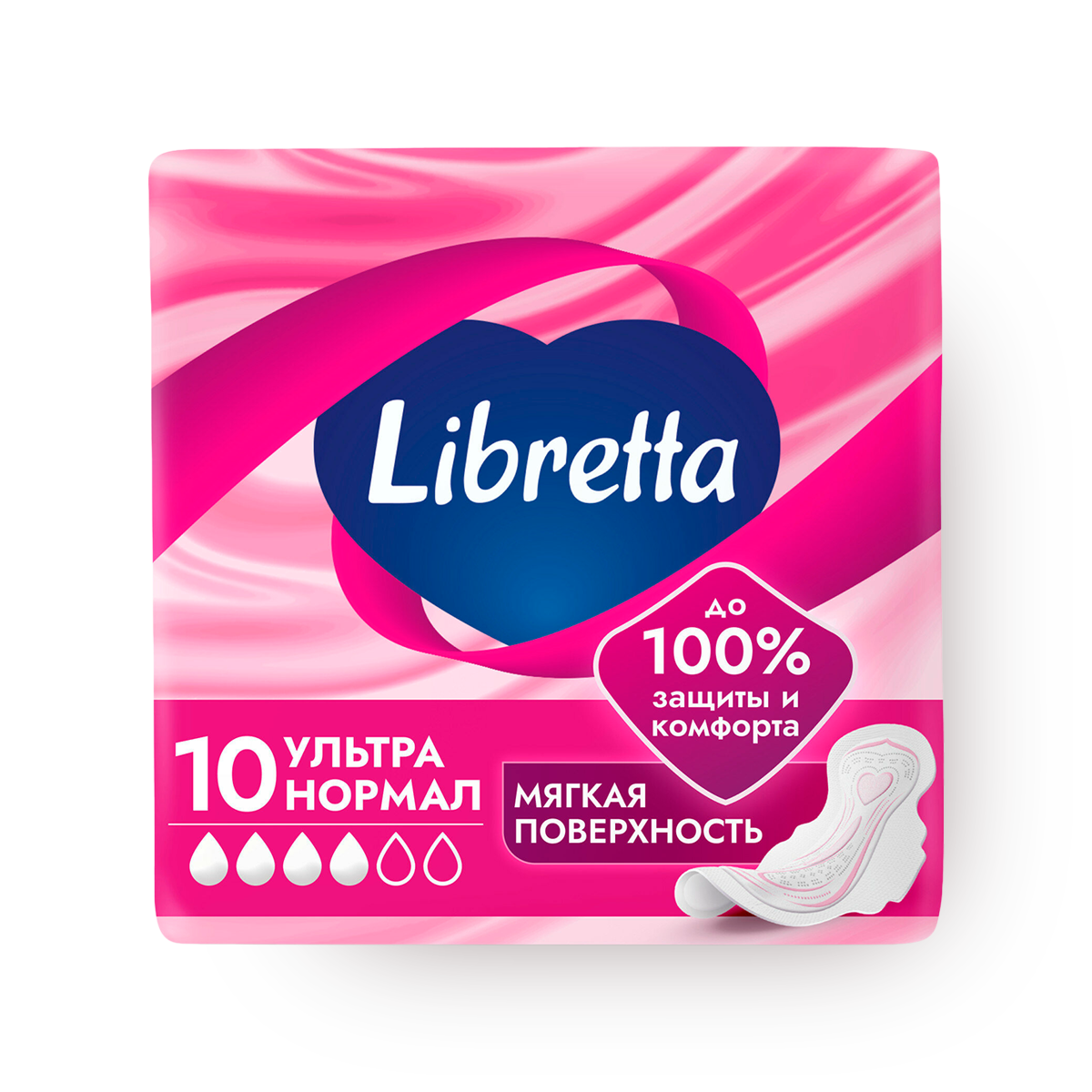 Прокладки Libretta "Ультра нормал", с крылышками, белые, 10 шт.