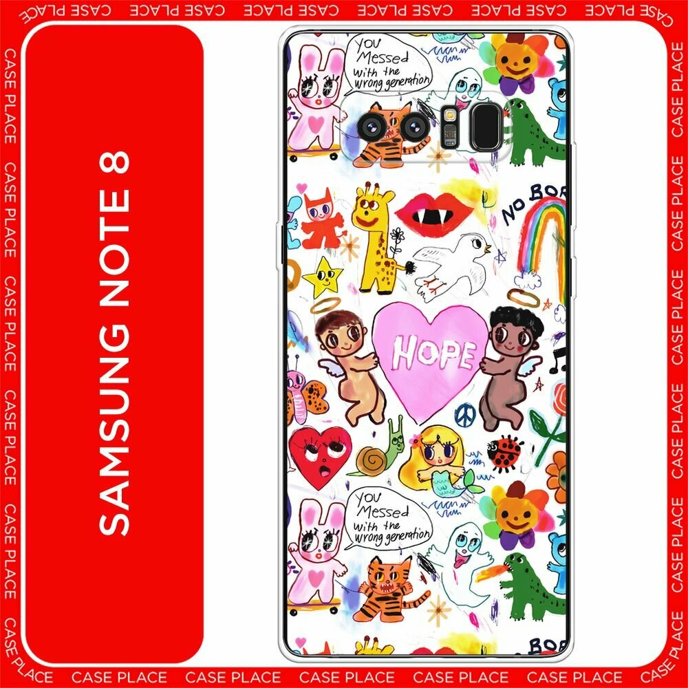 Чехол на Samsung Galaxy Note 8 / Самсунг Галакси Нот 8 с принтом "Милые рисунки"