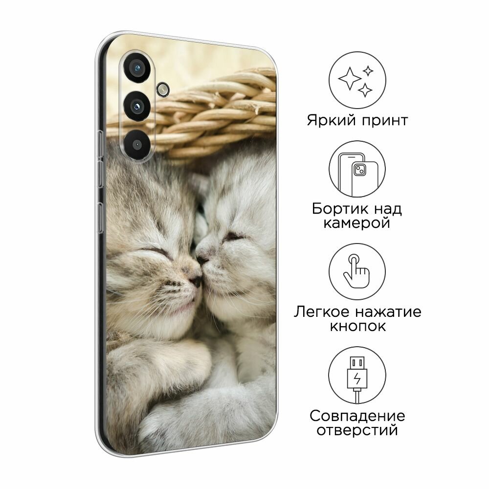 Чехол на Samsung Galaxy A34 / Самсунг A34 с принтом "Милые котята" — фото 1