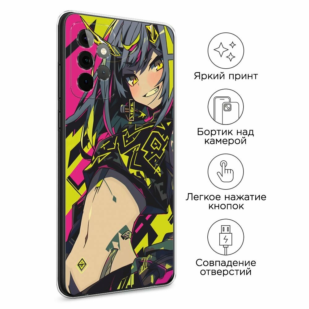 Чехол на Samsung Galaxy A72 / Самсунг Галакси А72 с принтом "Девушка в кибер костюме" — фото 1