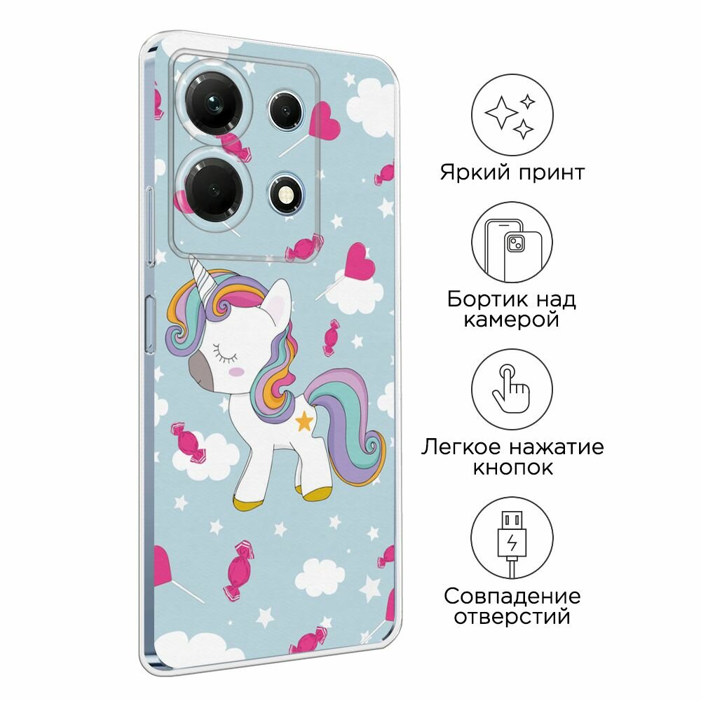 Чехол на Infinix Note 30 4G / Инфиникс Нот 30 4G с принтом "Сладкий единорожек" — фото 1
