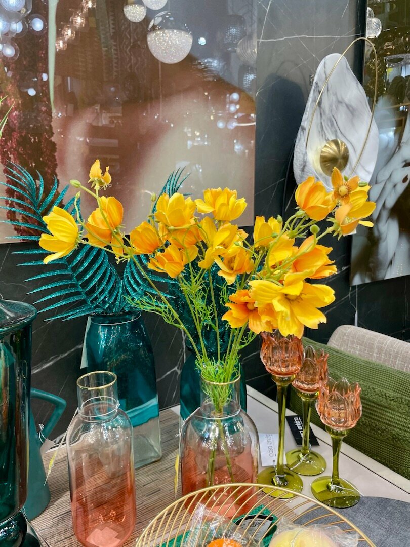 Цветок декоративный Космея ветка набор 3 шт Casaentera CE08-EA10772-4 желтый 570h