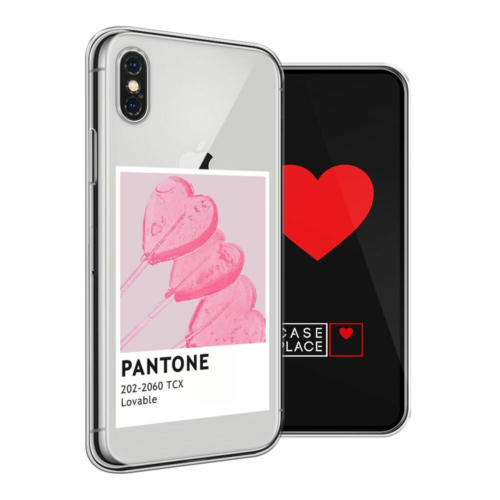 Чехол на Apple iPhone XS Max / Айфон XS Max с принтом "Pantone Lovable 2 - 14 февраля", прозрачный — фото 1