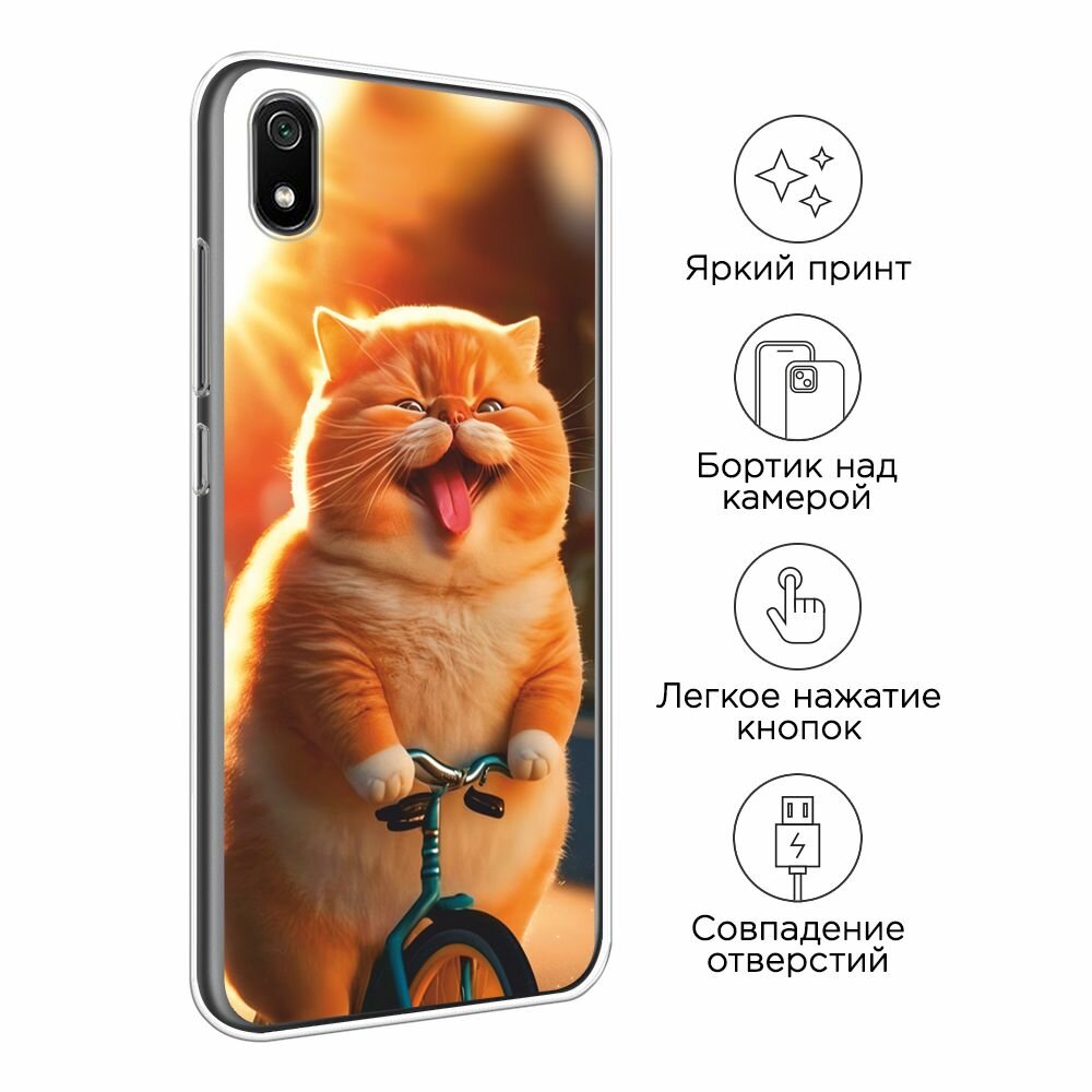 Чехол на Xiaomi Redmi 7A / Сяоми Редми 7А с принтом "Кот на велике" — фото 1