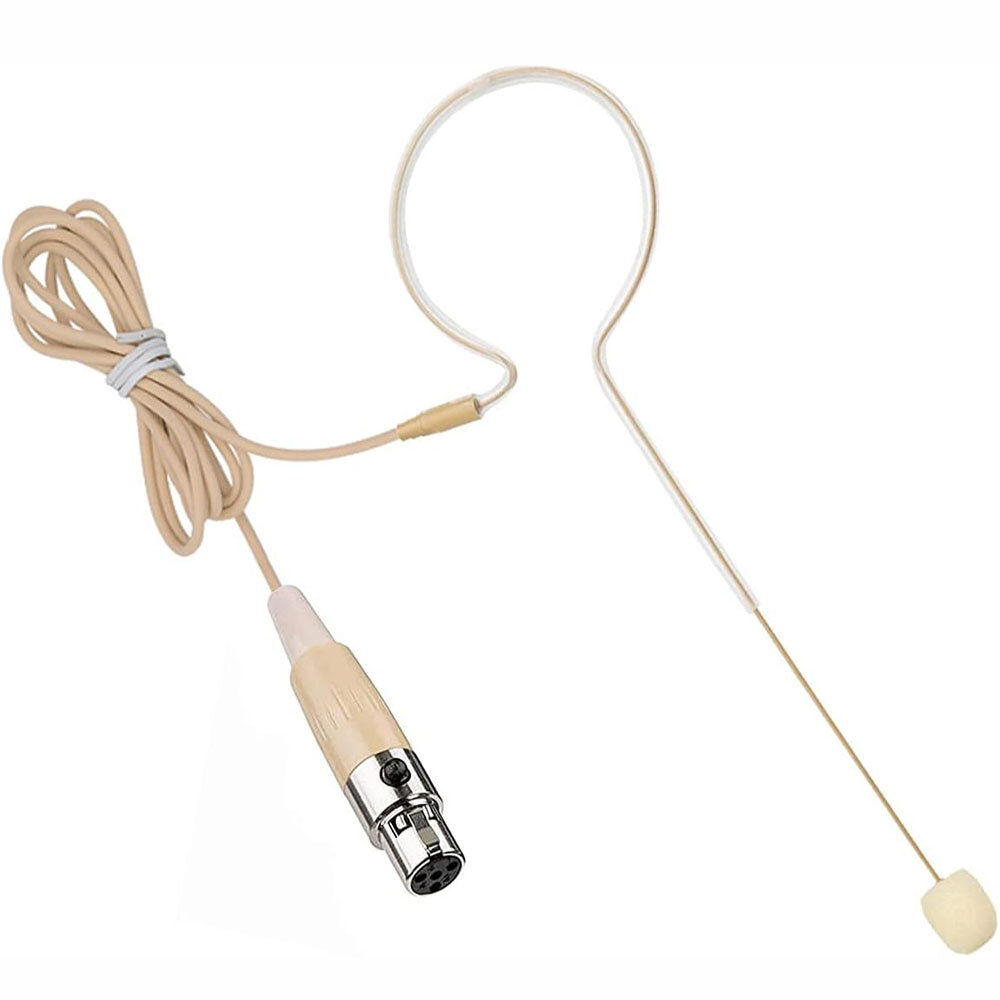 Бежевая Гарнитура с Одним Заушником mini XLR Микрофон для Shure Wireless 4pin