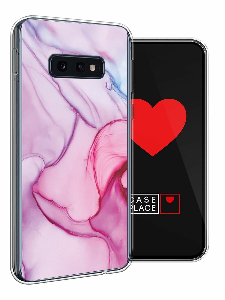 Чехол на Samsung Galaxy S10E / Самсунг Галакси S10E с принтом "Розовые мраморные разводы" — фото 1