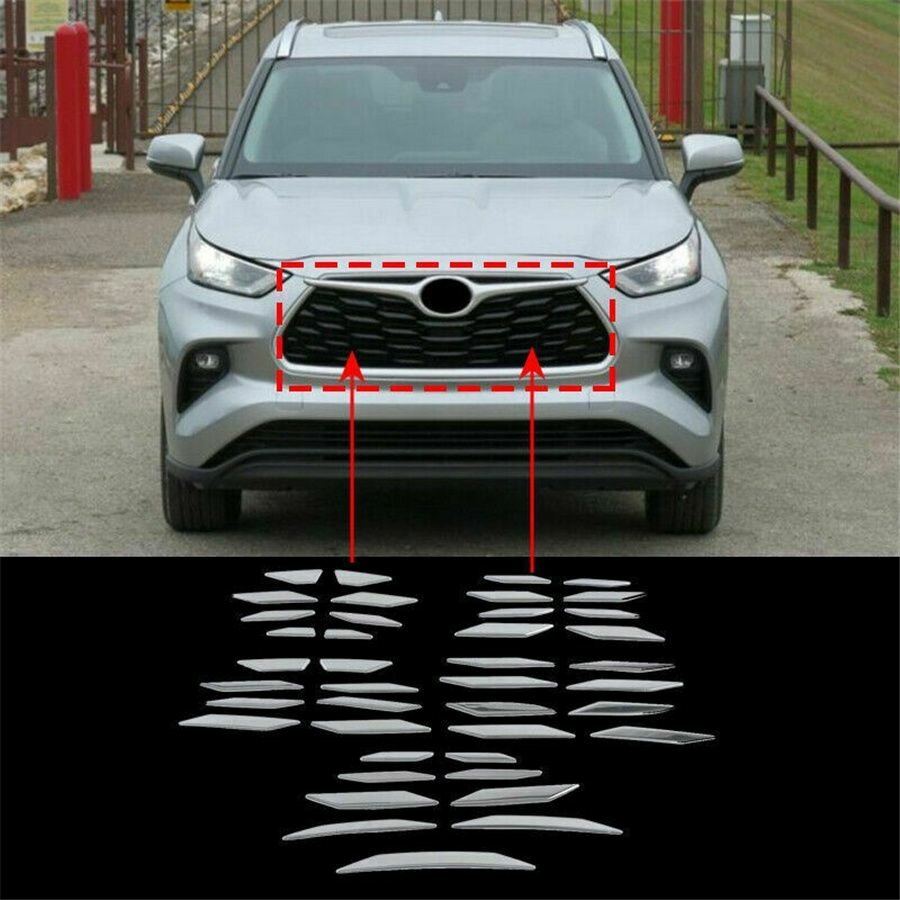 Хромированная решетка радиатора переднего бампера для Toyota Highlander