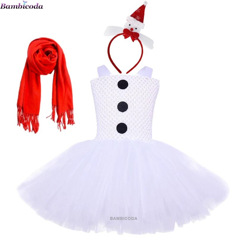 Костюм снеговика BAMBICODA для девочек 3-10 лет XXL(10-12Y), a1