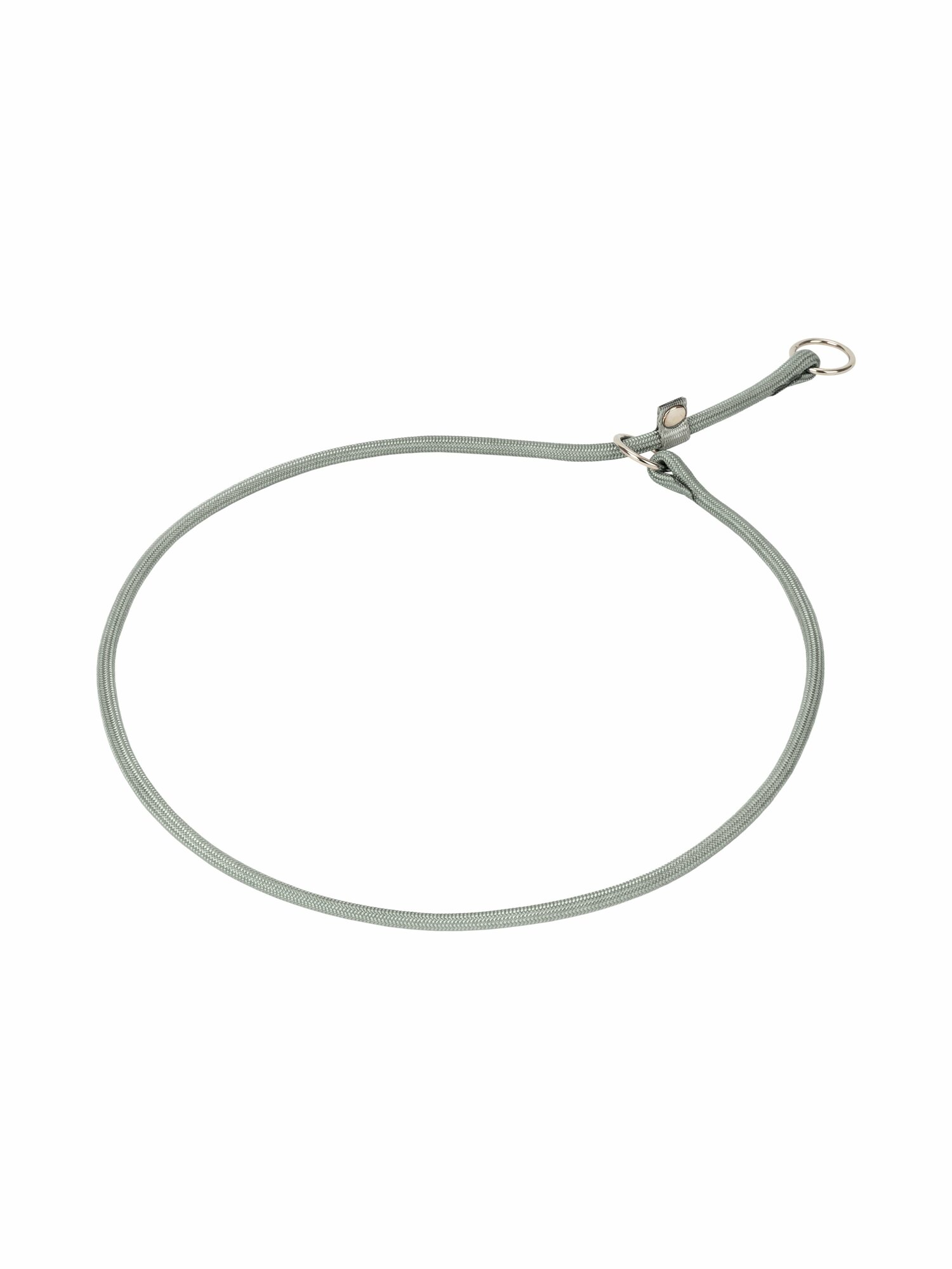 Ошейник-удавка для средних и крупных собак, с двумя кольцами, шнур 6мм, обхват шеи до 70см, серебро, ZooOne, 76-2790