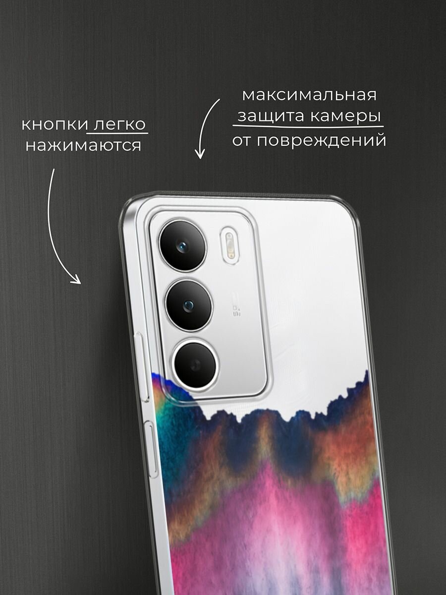 Чехол на Realme C71/P3 Lite 4G / Реалми С71/P3 Лайт 4G с принтом Акварельная абстракция, прозрачный — фото 1