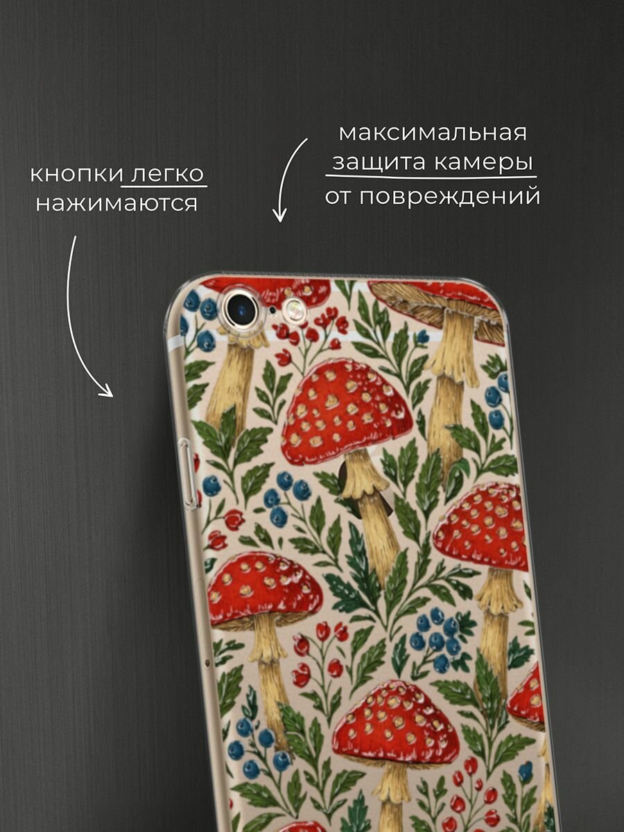 Силиконовый чехол на Apple iPhone 6 Plus/6S Plus / Айфон 6 Плюс/Айфон 6С Плюс с принтом Мухоморы — фото 1