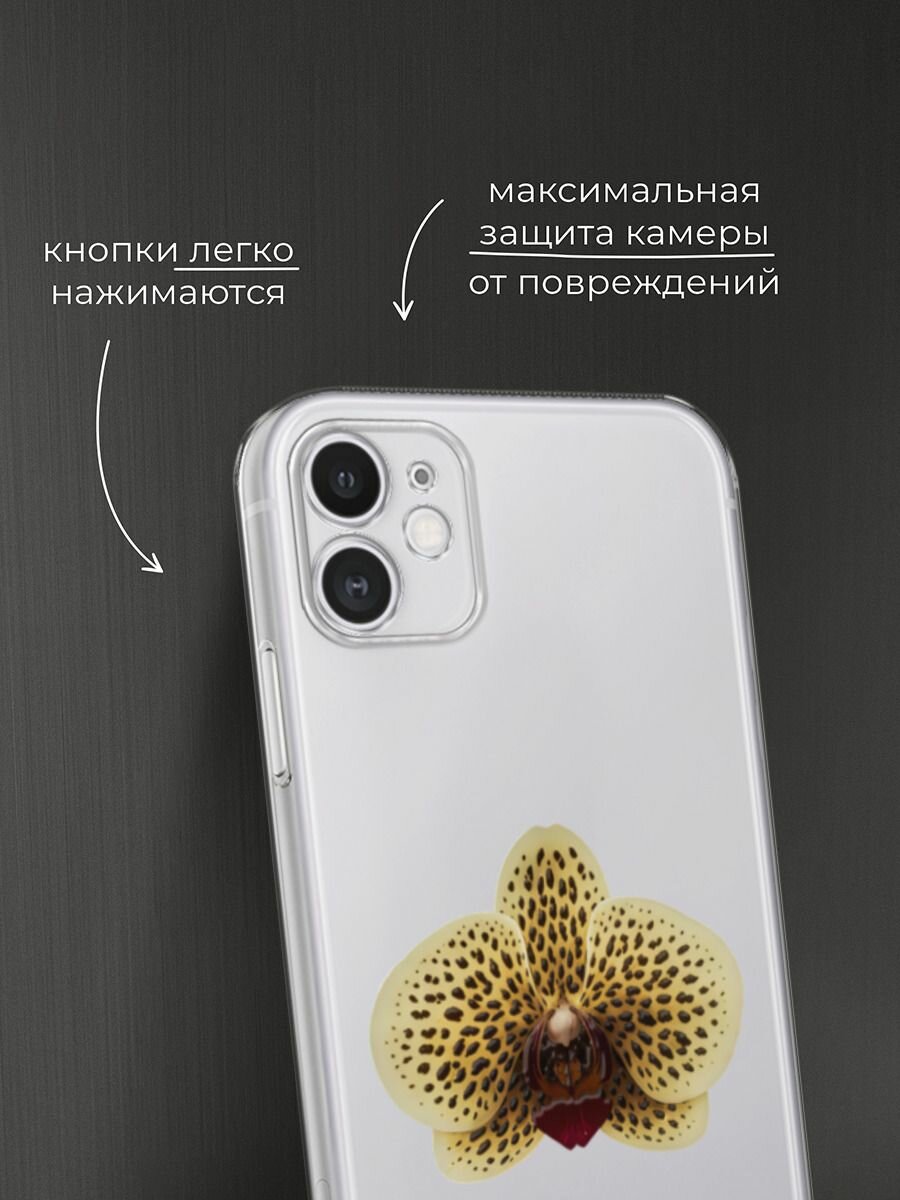 Чехол на Apple iPhone 11 / Айфон 11 с принтом Желтая орхидея — фото 1