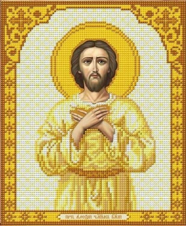 Рисунок на ткани Благовест "Преподобный Алексей" 20x25 см, Иконы Святые Религия