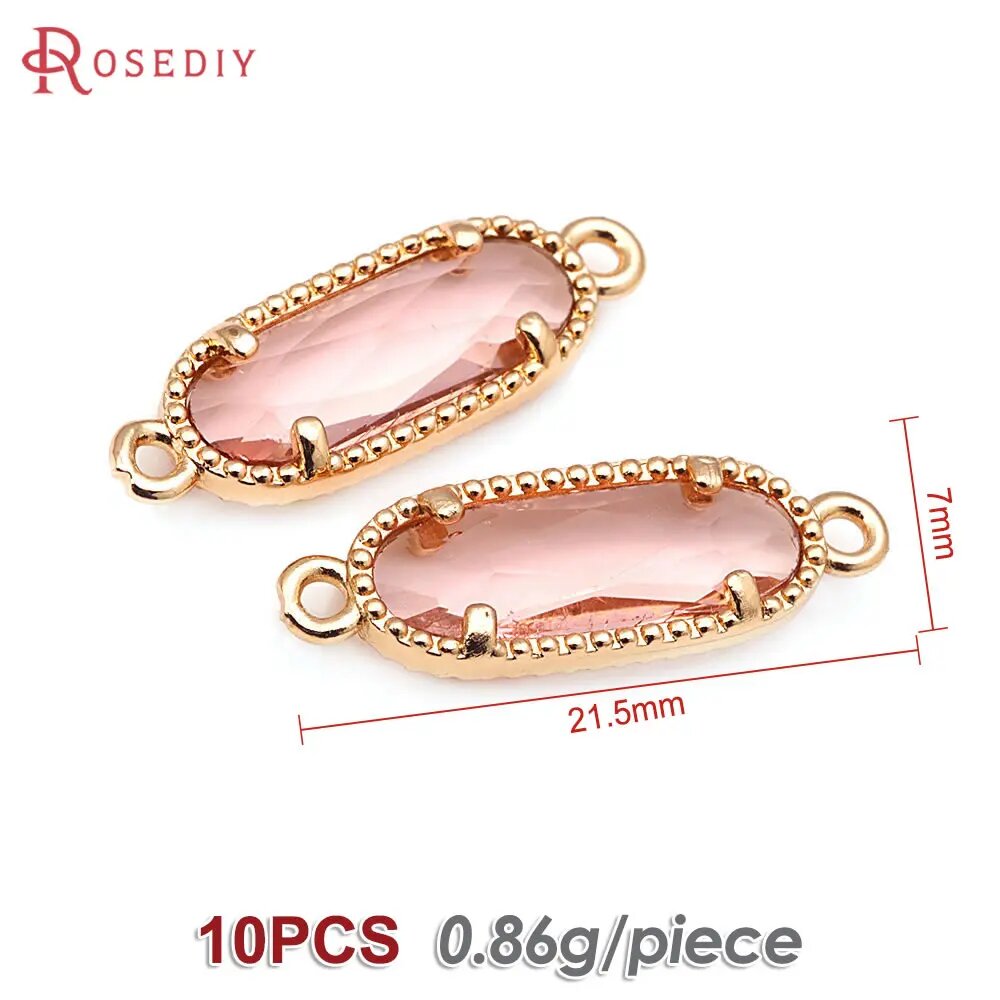 Подвески Rosediy латунь и стекло 18-каратное золото Розовый, 52996-Orange Pink
