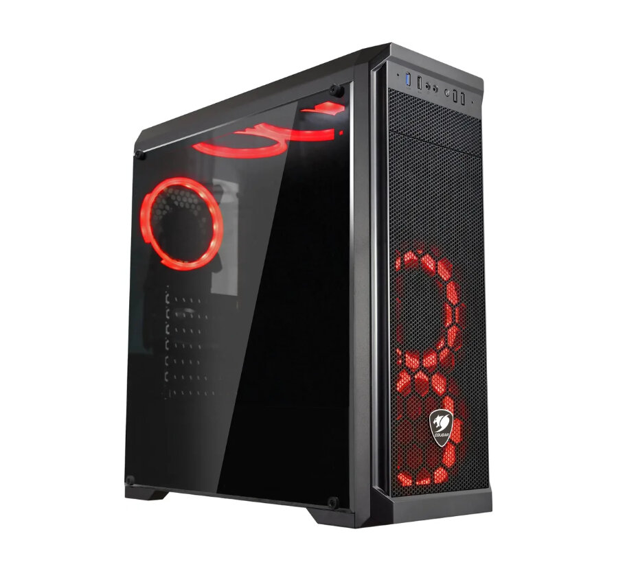 Корпус ATX Cougar MX330-F USB (3.2, Audio,5x120mm LED, черный [Cougar MX330-F])