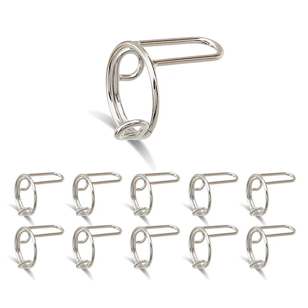 Кольца для ногтей, 10 шт, многоразовые регулируемые металлические подвески для ногтей