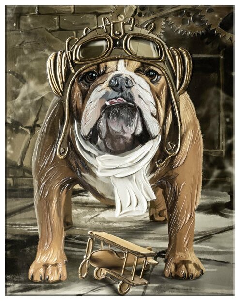 Картина "Верный" 60x70 см. интерьерная на стену, с объёмным декором, акрил. (плекси-арт/оргстекло) Графис