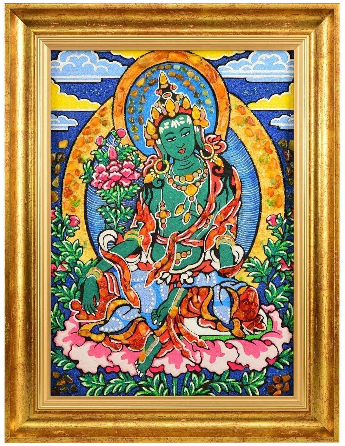 Картина янтарная "Кришна" 30 х 50 см