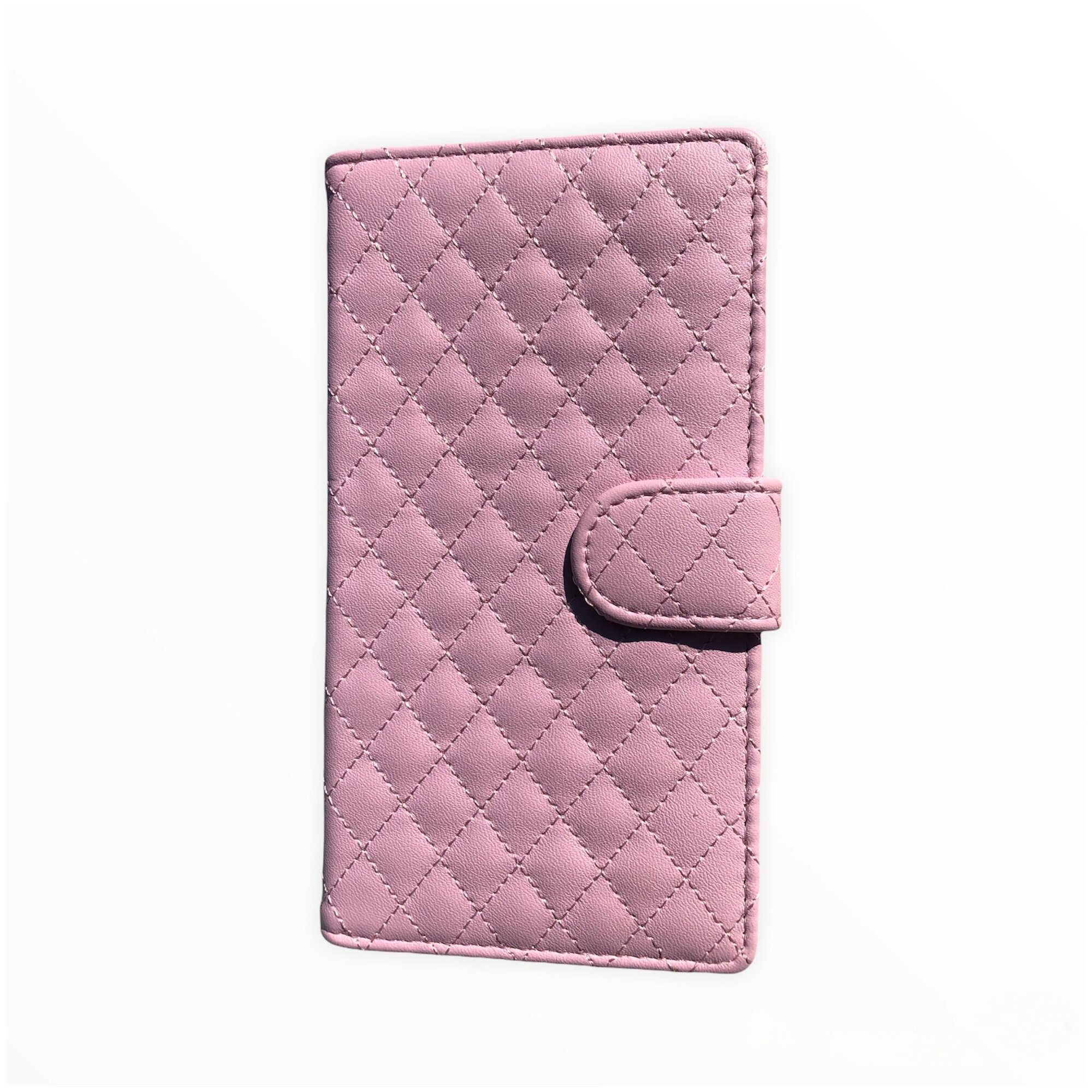 Чехол-книжка MyPads из качественной импортной кожи стеганый с подставкой застёжкой и визитницей для iPhone 11 Pro розовый