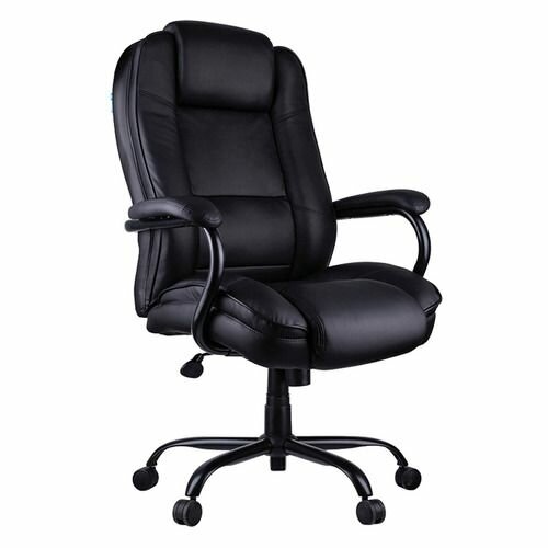 Кресло руководителя HELMI Extra Strong, на колесиках, эко. кожа, черный [274820]